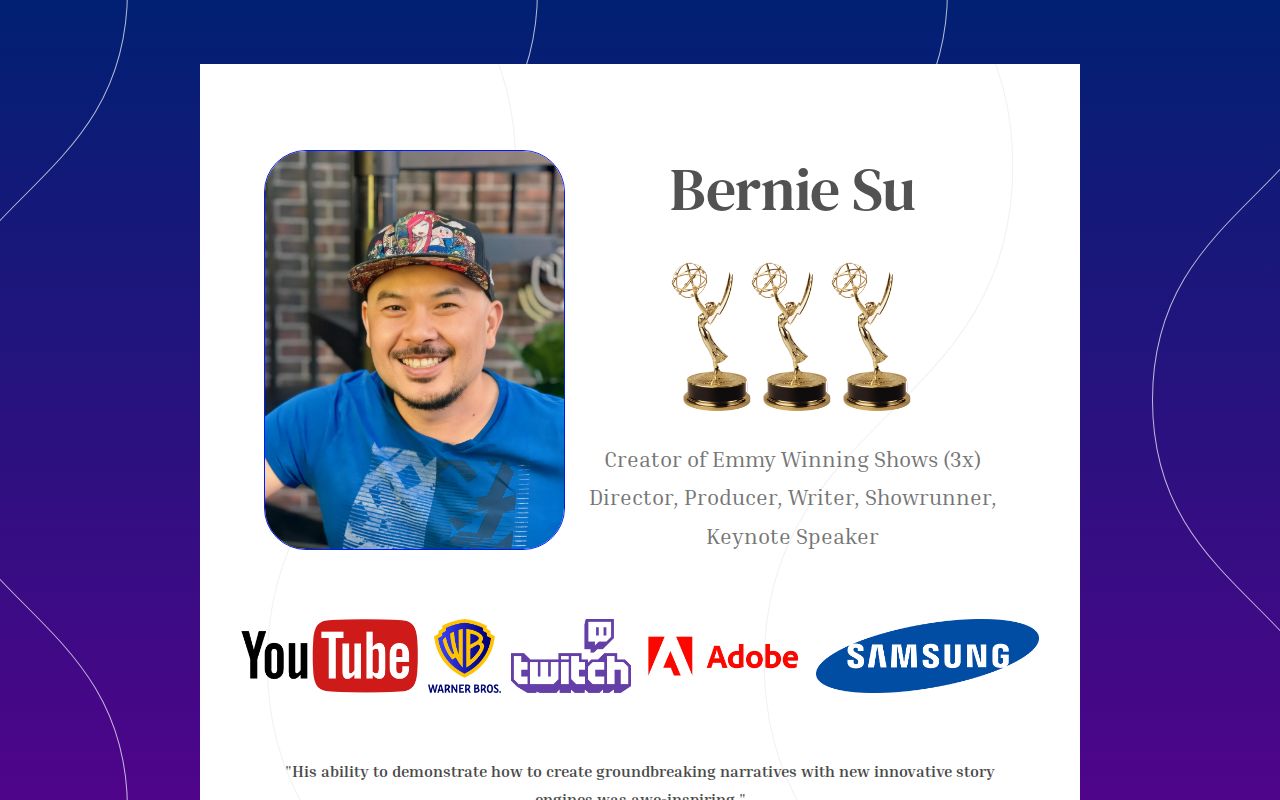 Bernie Su - Creator of Emmy Winning Shows